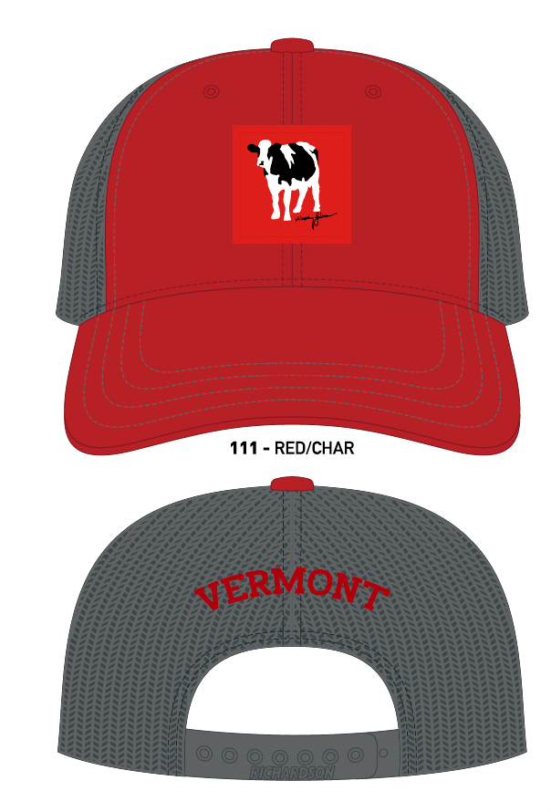 Rubin Cow Trucker Hat (Red/Charcoal) – The Middlebury Shop