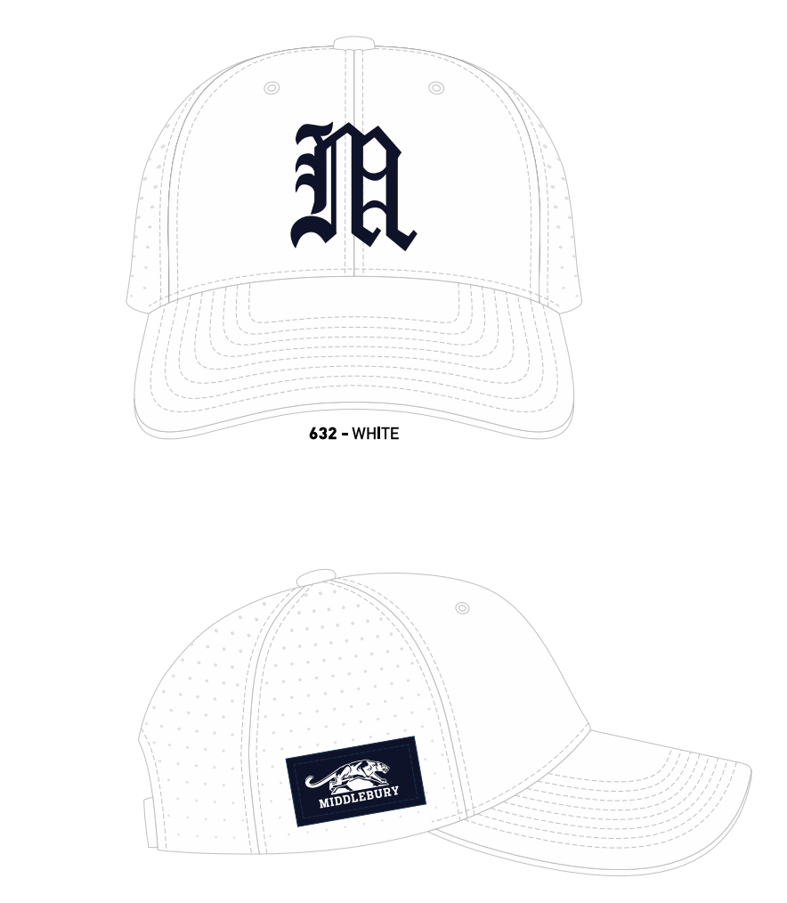 Middlebury "Old M" Performance Cap (White-R632) – The Middlebury Shop